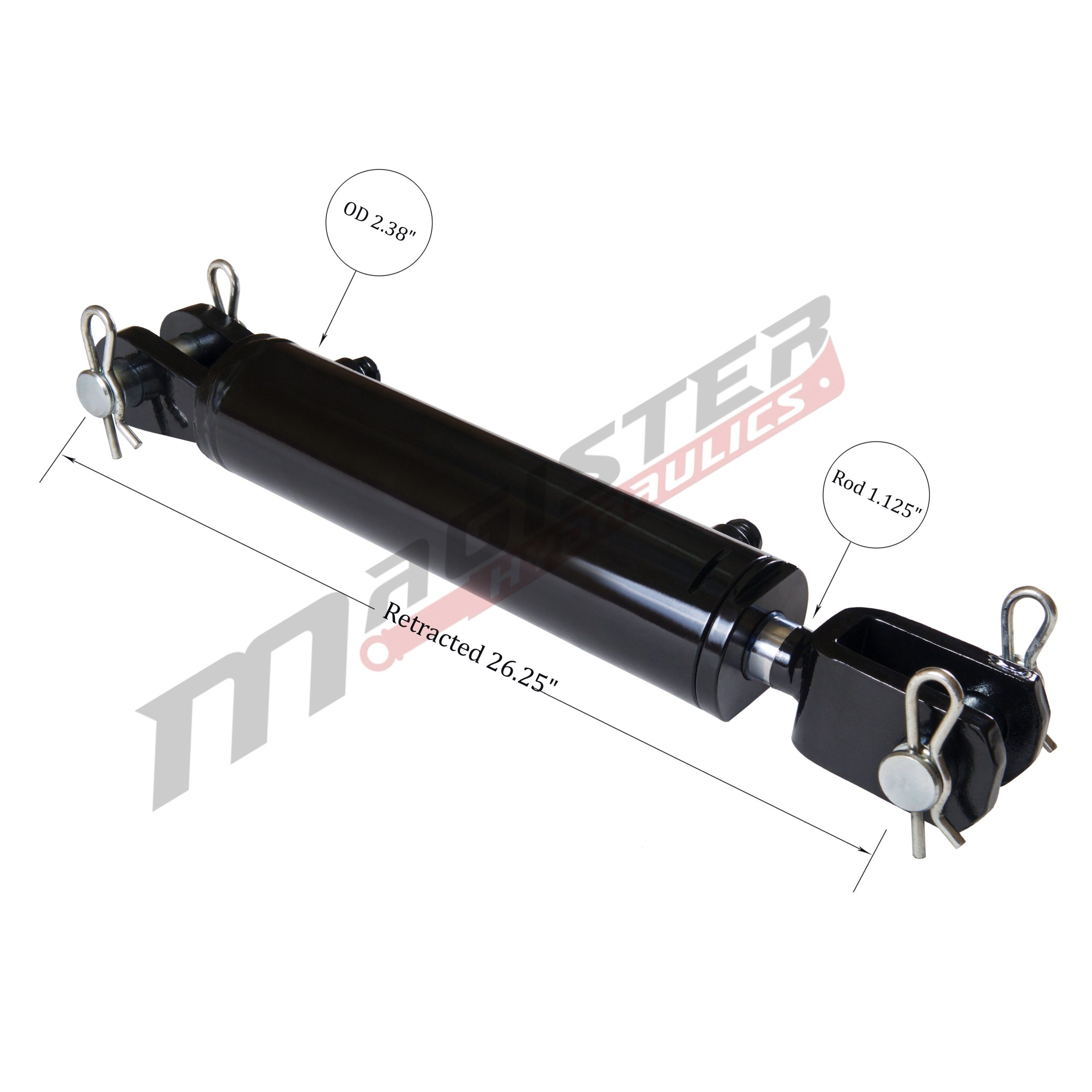 2" bore x 16" stroke ag clevis hydraulic cylinder - www.accessories-parts.com